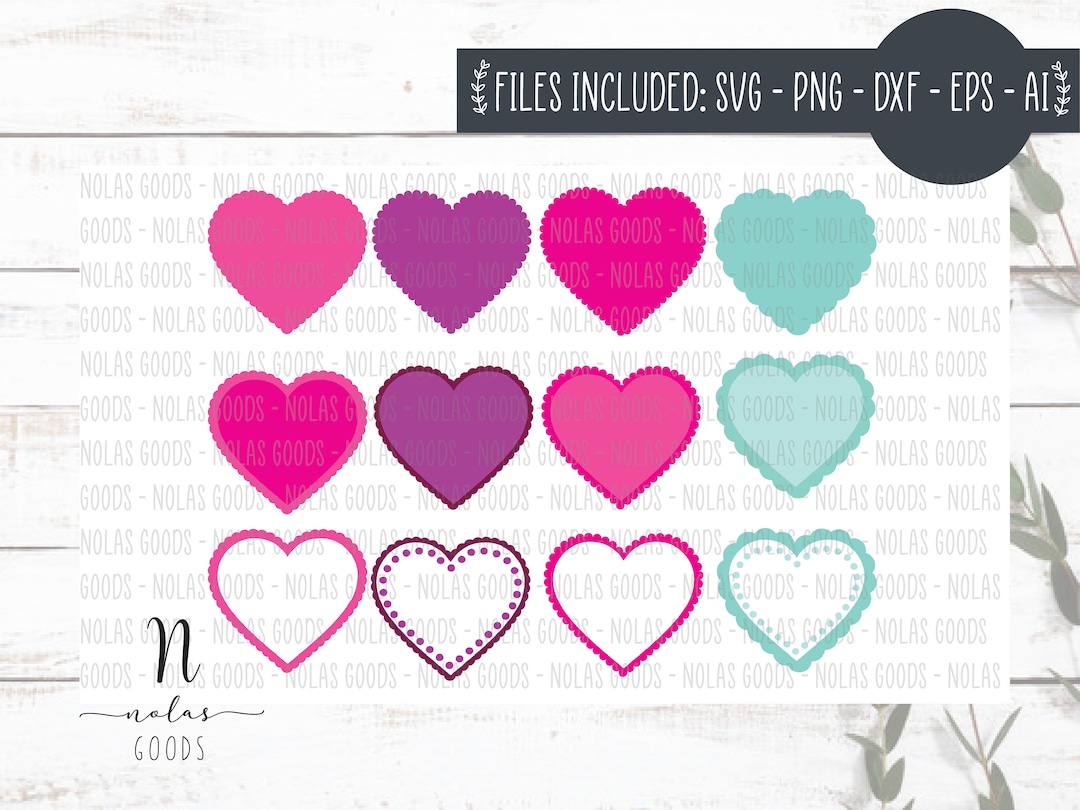 Scalloped Heart SVG, Scalloped Heart Cut File, Valentine's Day SVG File ...