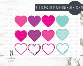 Scalloped Heart Svg - Etsy