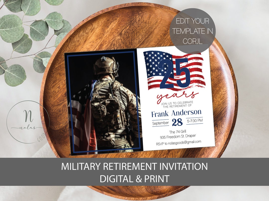 Military Retirement Invitation, Air Force Retirement Invitation, Army ...