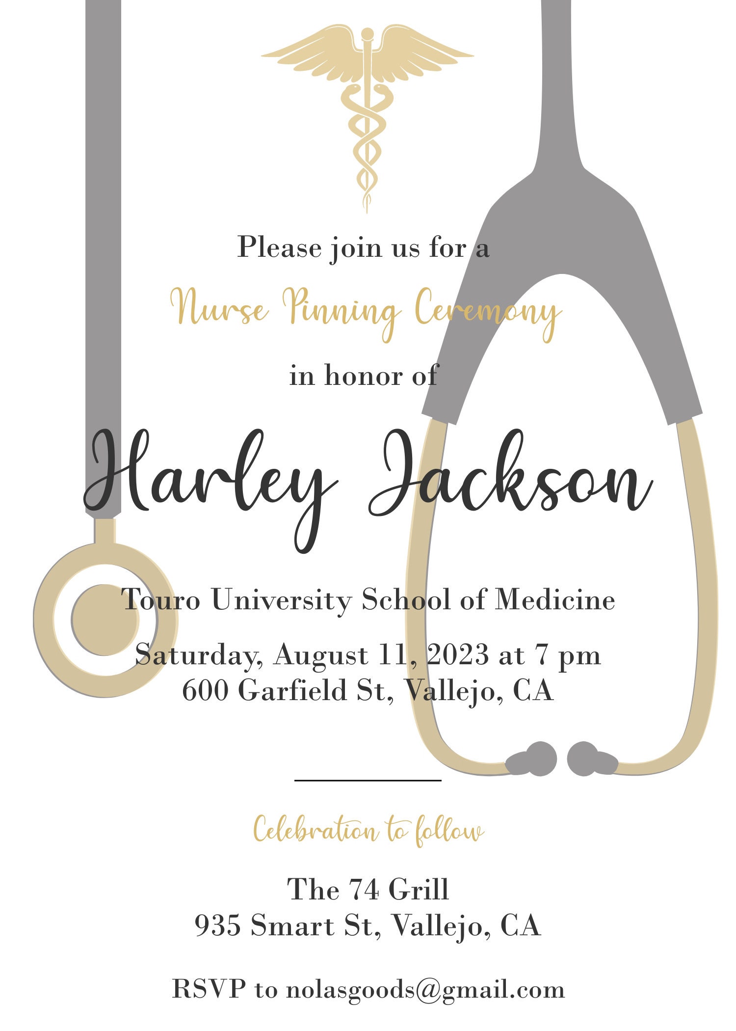 Pinning Ceremony Announcement Template Light Sky Blue Simple