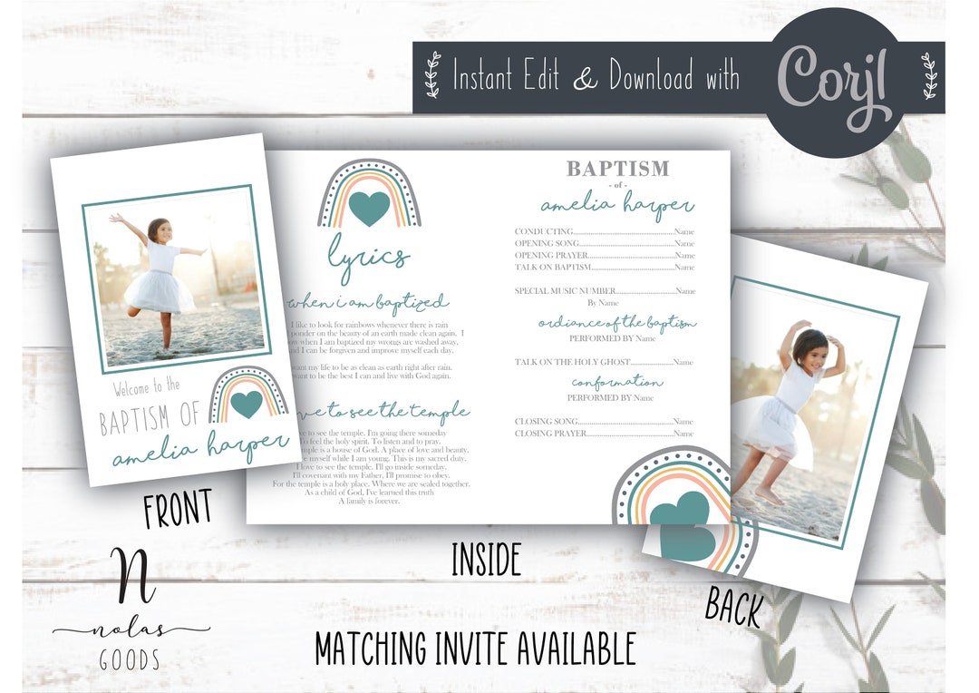 LDS Baptism Program Template, LDS Baptism Program With Pictures ...