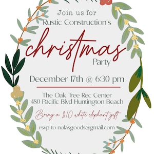 Corporate Christmas Party Invitations, Work Party Invite Template ...