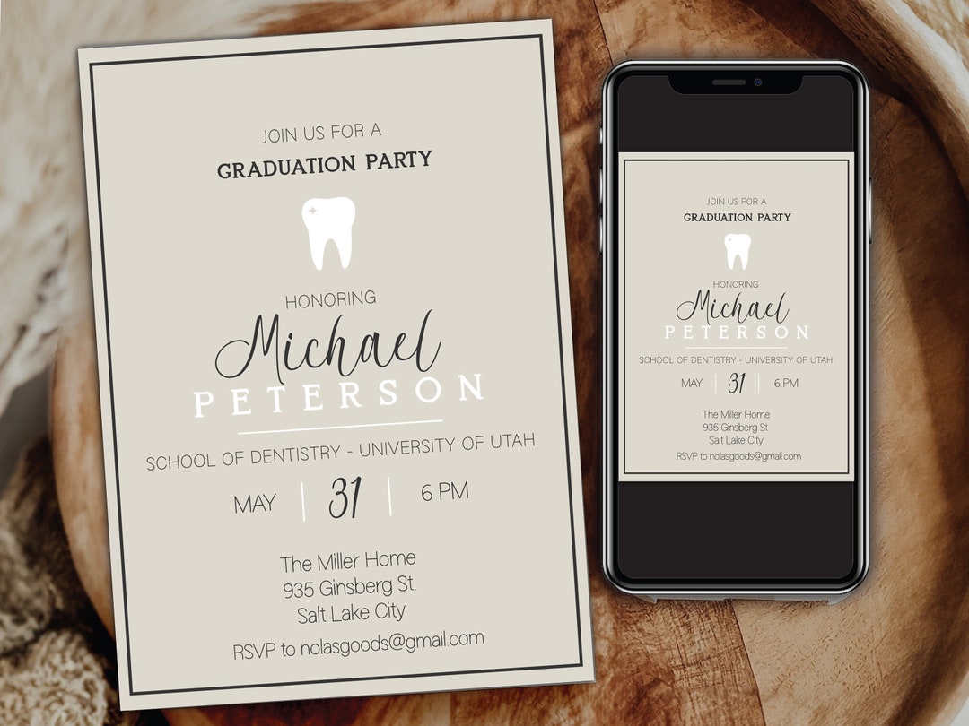 Dental Graduation Party Invitation, Dental Assistant Graduation Invite ...