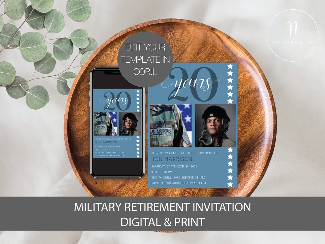 Air Force Retirement Invitation, Military Retirement Invitation, Army ...