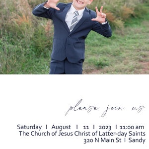 LDS Baptism Invitation Instant Download, Baptism Invitation With Photo ...