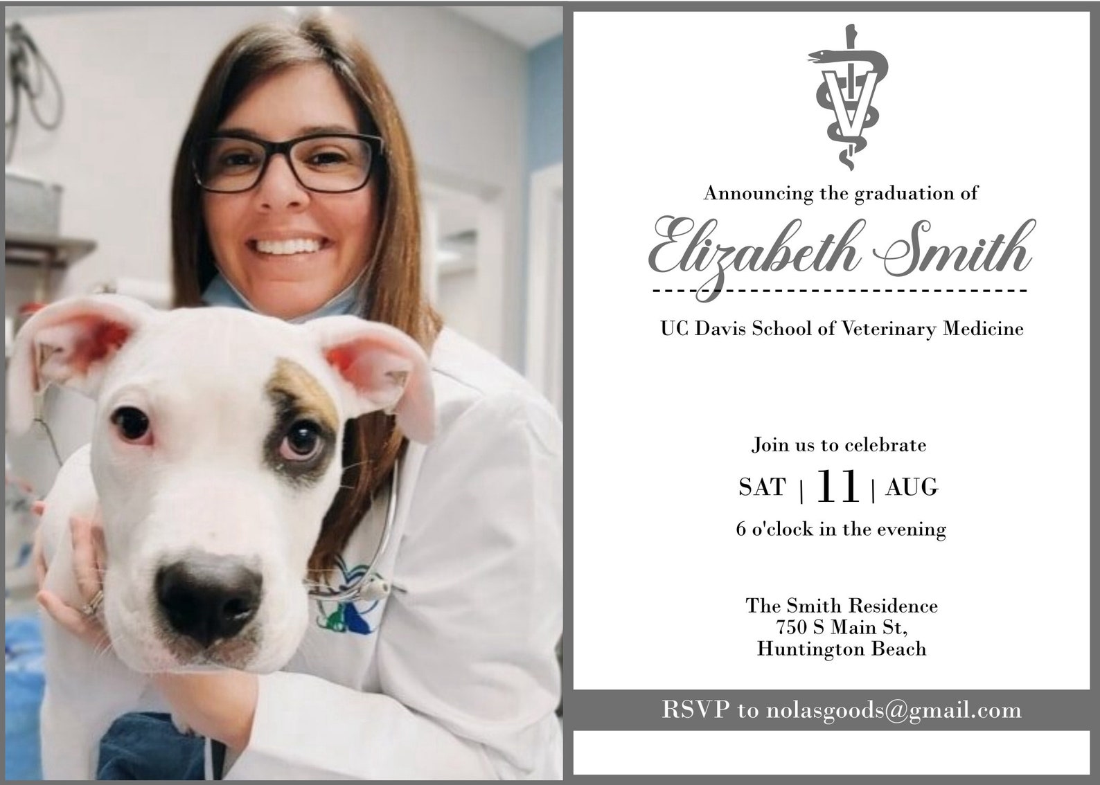 Veterinary School Graduation Invitation Digital, Veterinarian ...