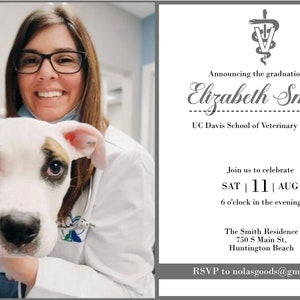 Veterinary School Graduation Invitation Digital, Veterinarian ...