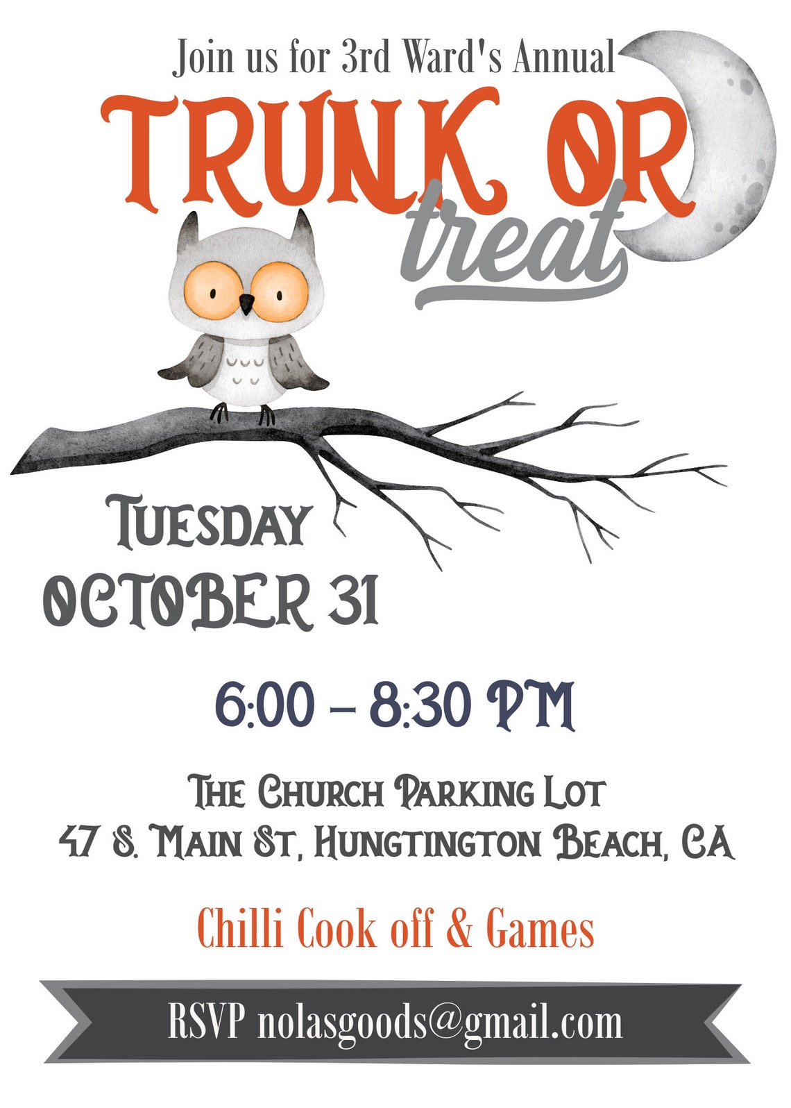 Trunk or Treat Printable Halloween Trunk or Treat Invitation - Etsy