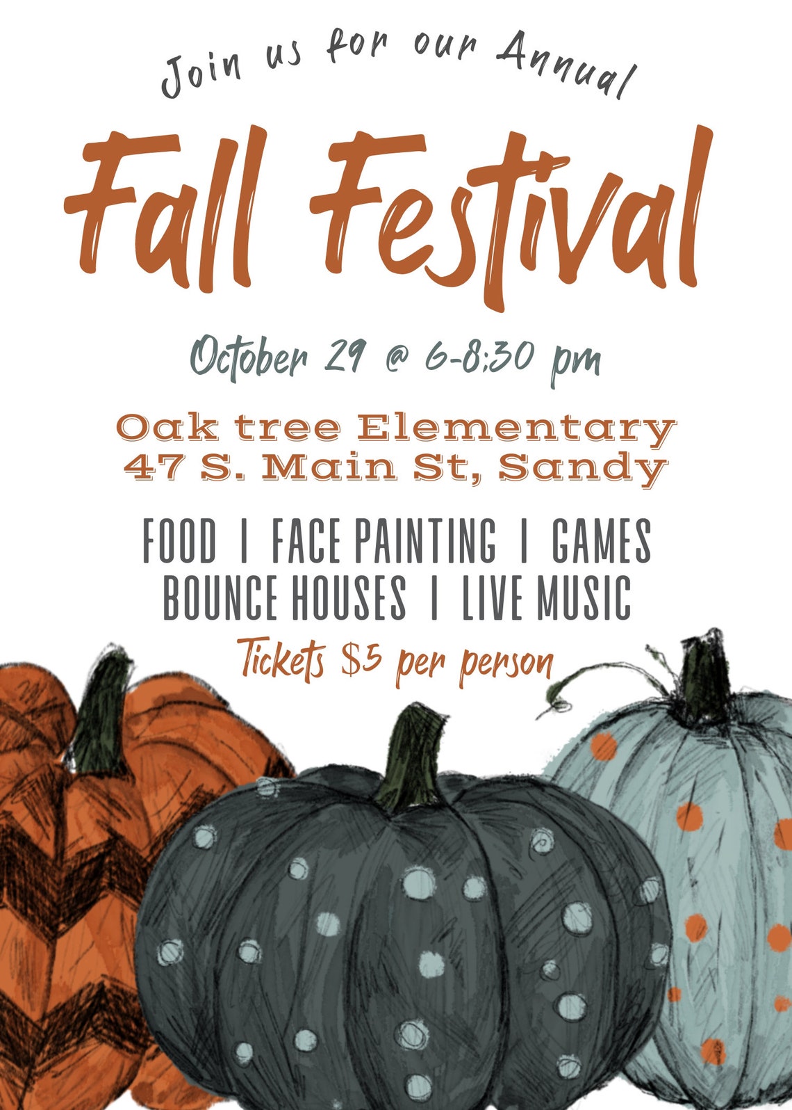 Fall Festival Flyer Digital Download School Festival Flyer - Etsy