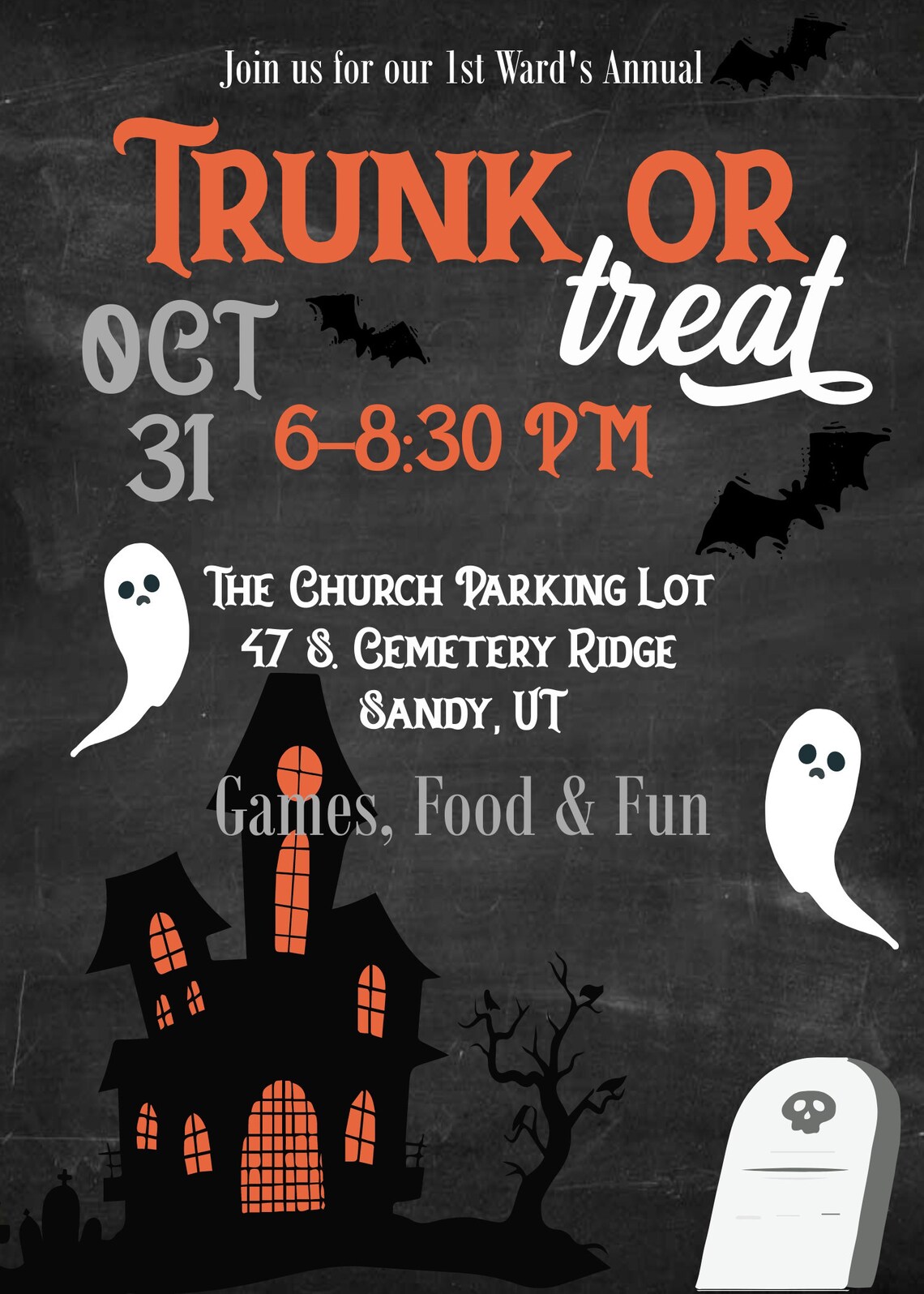 Halloween Trunk or Treat Invitation Printable, School Halloween Party ...