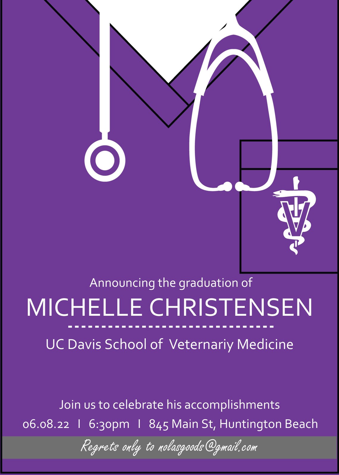 Veterinary School Graduation Invitation Digital Veterinarian | Etsy