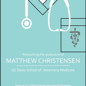 Veterinary School Graduation Invitation Digital, Veterinarian ...