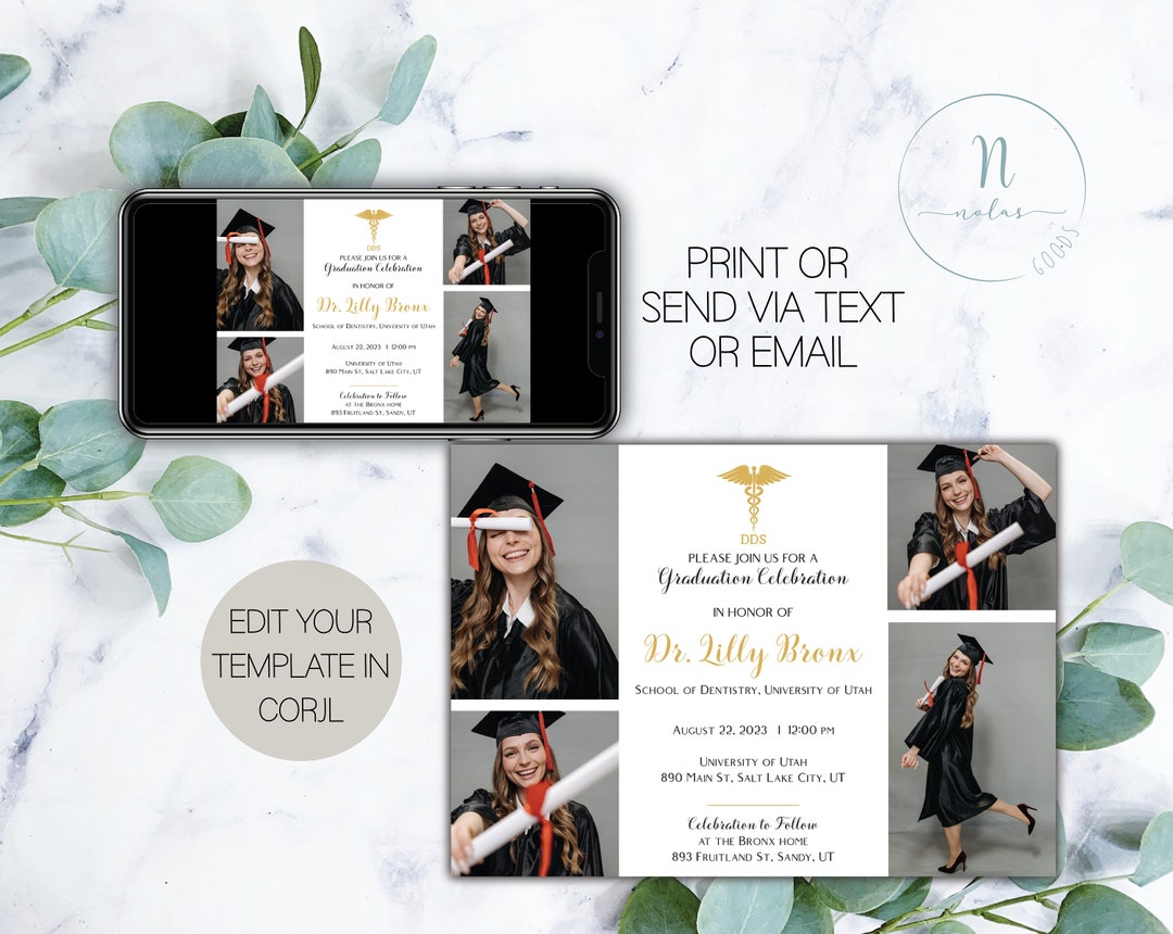 Dental Graduation Party Invitation, Dentist Graduation Invitation ...