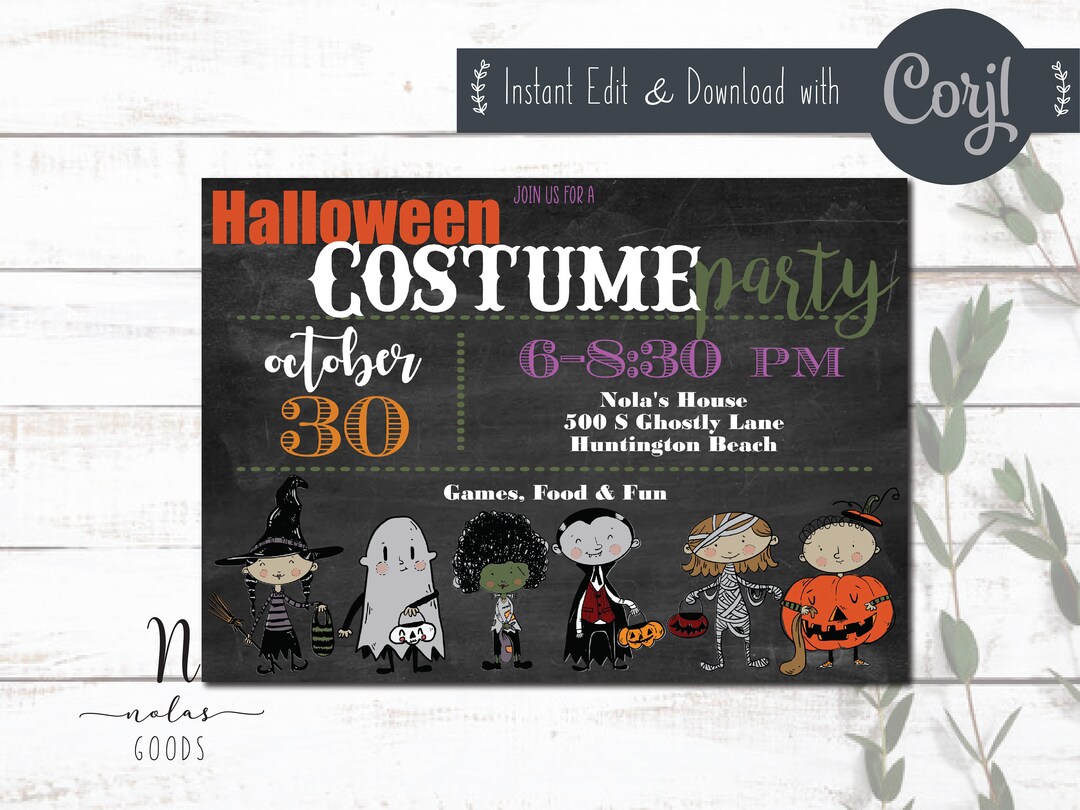 Monster Mash Invitation, Halloween Party Invite Kids, Kids Halloween ...