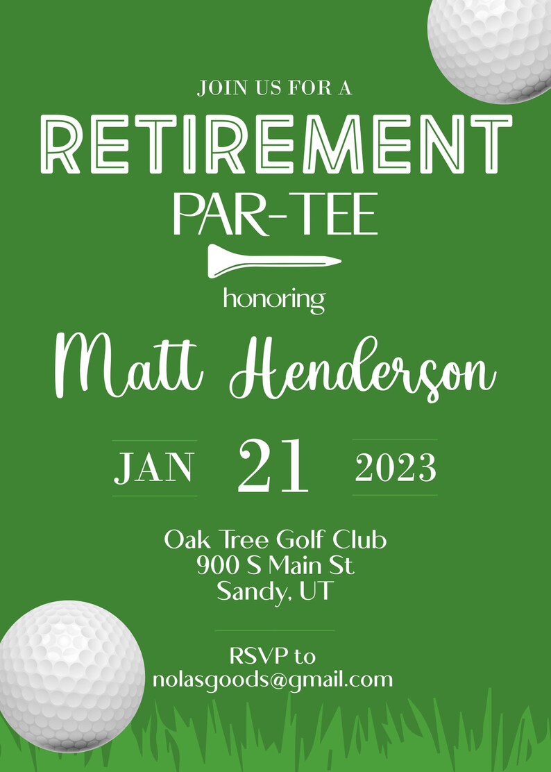 Golf Retirement Party Invitation Retirement Party Invitation - Etsy