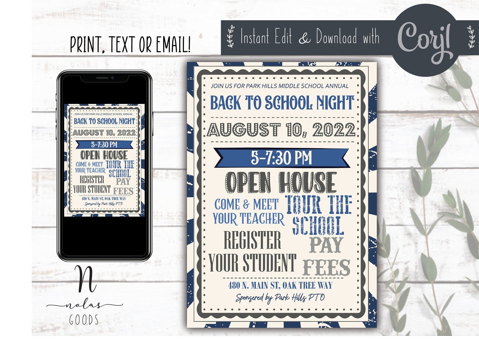 Back to School Night Invite Digital School Open House Flyer - Etsy