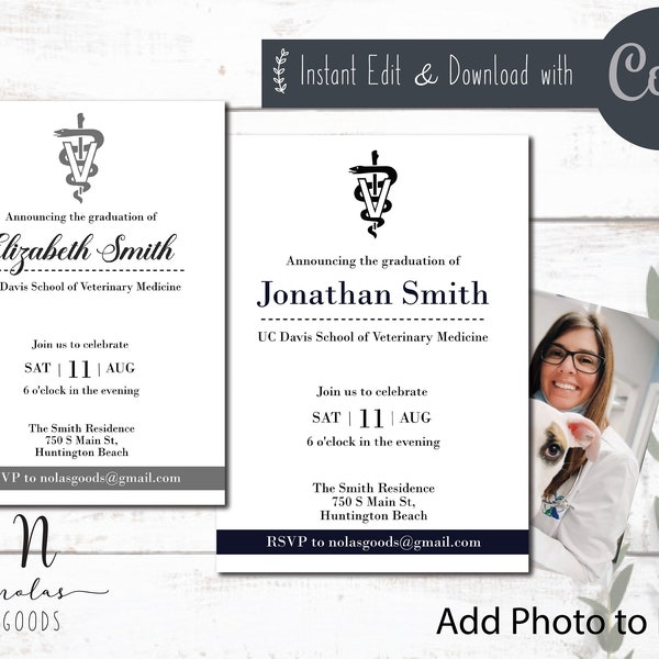 Vet Graduation Invitation - Etsy