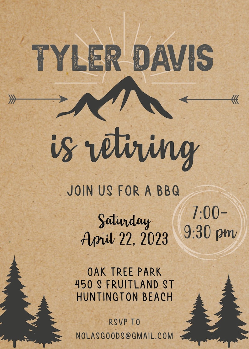 Retirement Party Invitation Template, Retirement Celebration Invitation ...