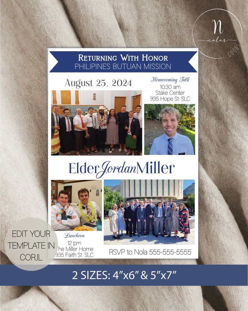 LDS Missionary Homecoming Invitation Printable, Missionary Open House ...