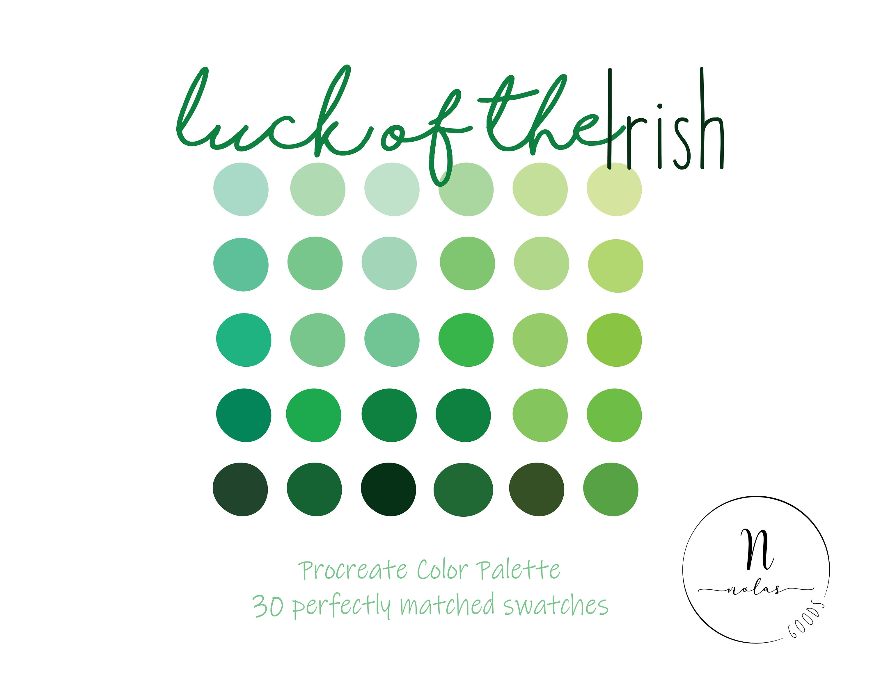 Procreate Color Palette Luck of the Irish St Patrick's - Etsy