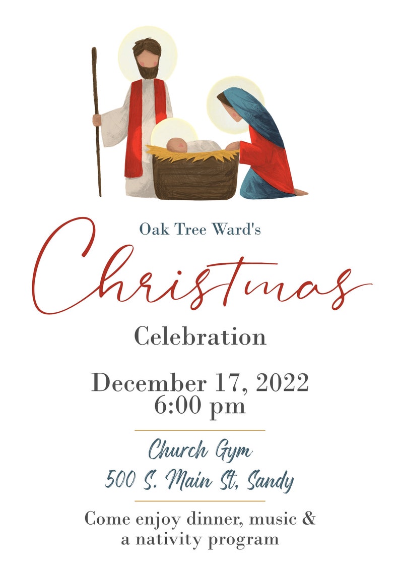 Nativity Invitation Printable Ward Christmas Party Flyer - Etsy