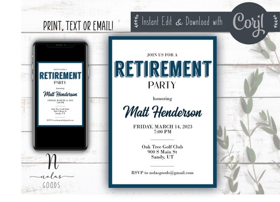 Retirement Party Invitations Templates For Men Retirement Party