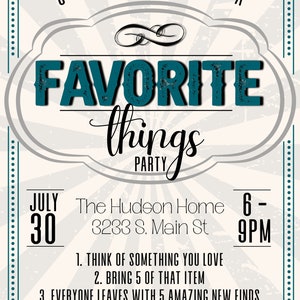 Favorite Things Party Invitation Template, My Favorite Things ...