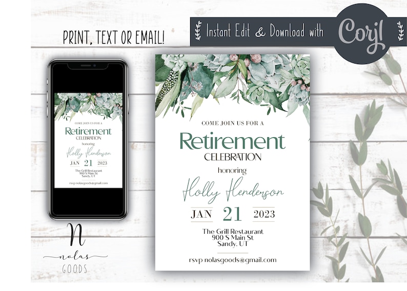 Retirement Party Invitation Template, Retirement Invite Woman, Surprise ...