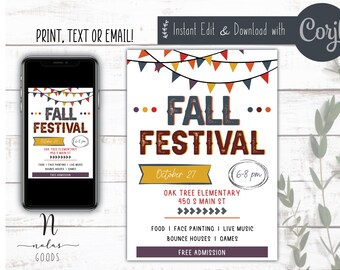 Fall Festival Flyer Template - Etsy