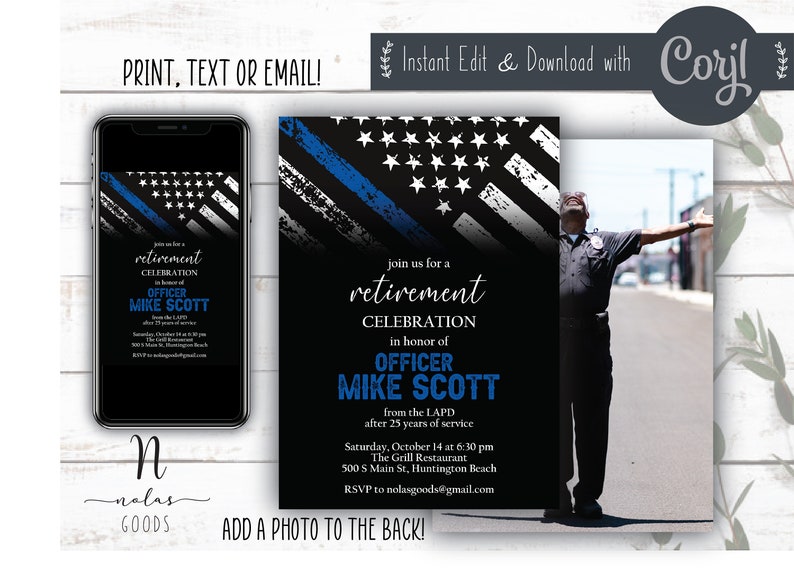 Police Retirement Invitation Retirement Party Invitation - Etsy