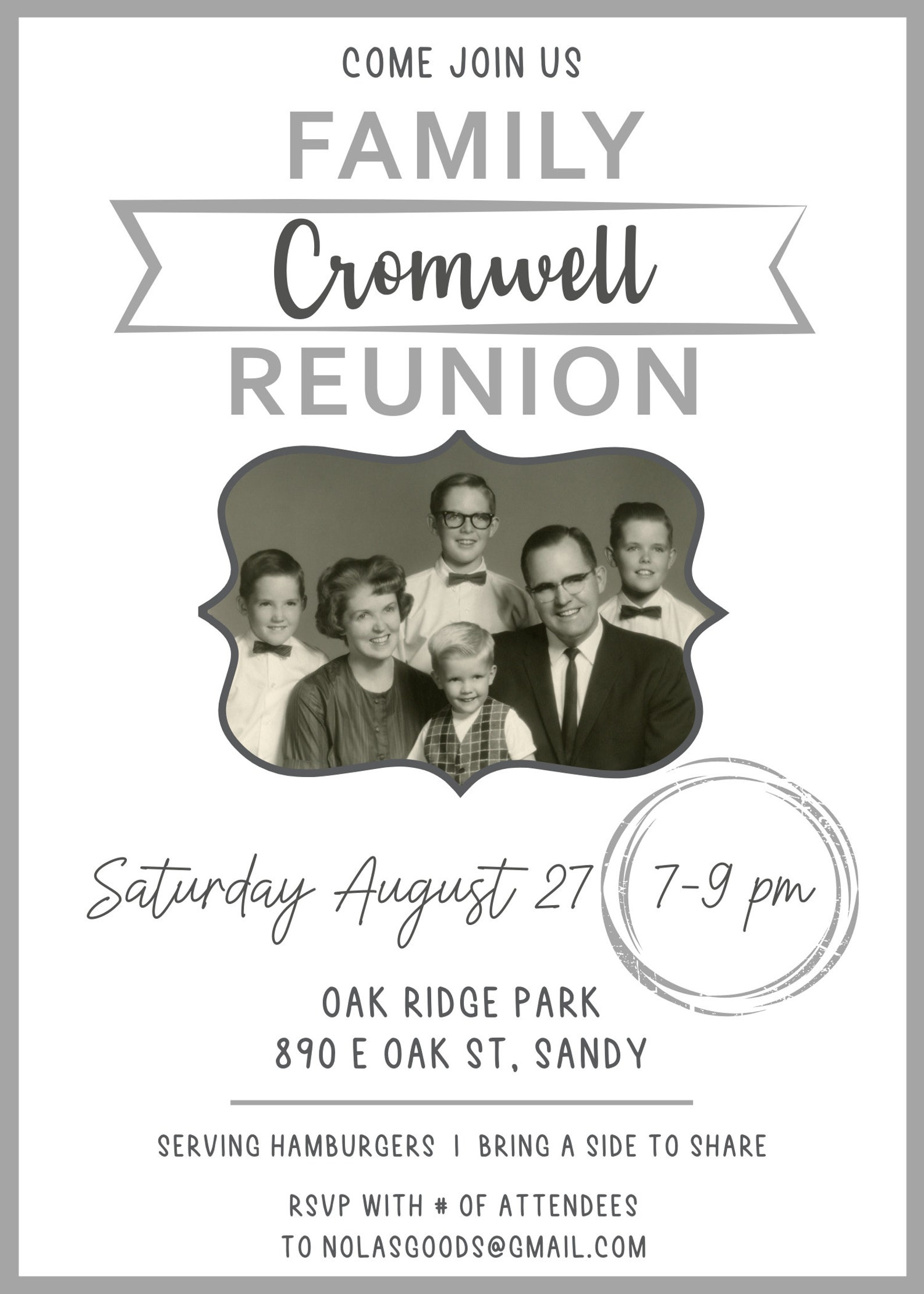 Family Reunion Invite Template, Cousin Reunion Invitation Printable ...