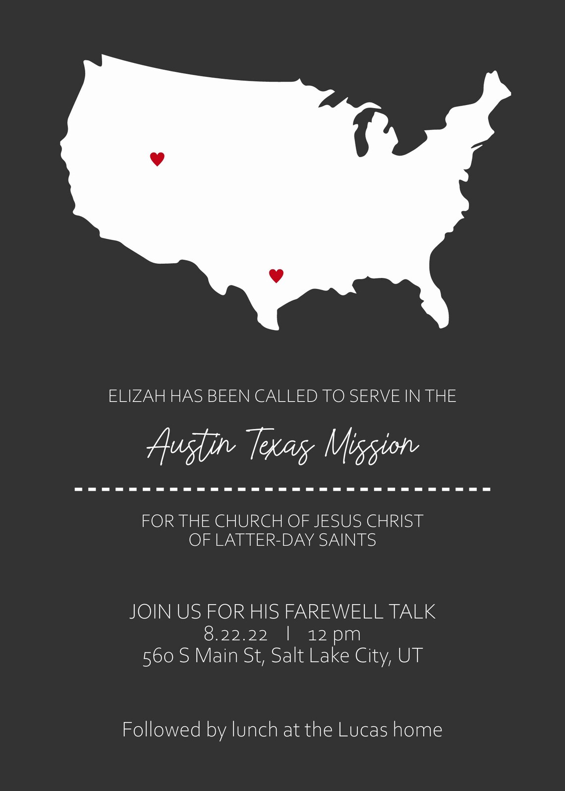 LDS Missionary Announcement Missionary Invitation Digital - Etsy