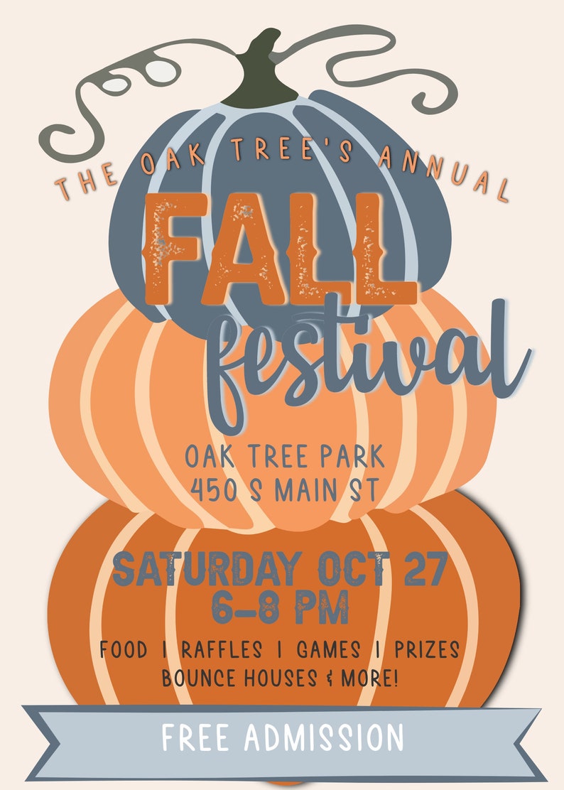 Fall Festival Invitation Printable School Festival Flyer for - Etsy