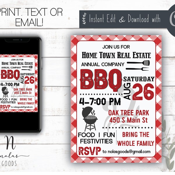 Employee Appreciation Bbq Party Invitation - Etsy Canada