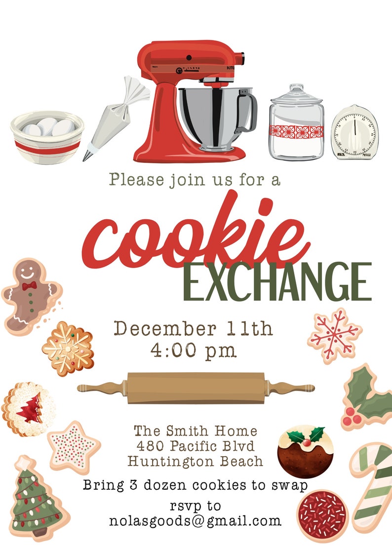 Cookie Exchange Party Invitation Digital Cookie Swap - Etsy