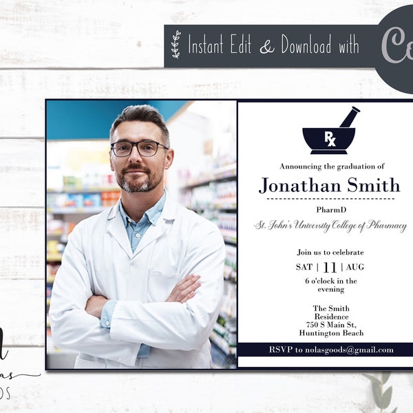 Pharmacy Grad Party Invitation - Etsy