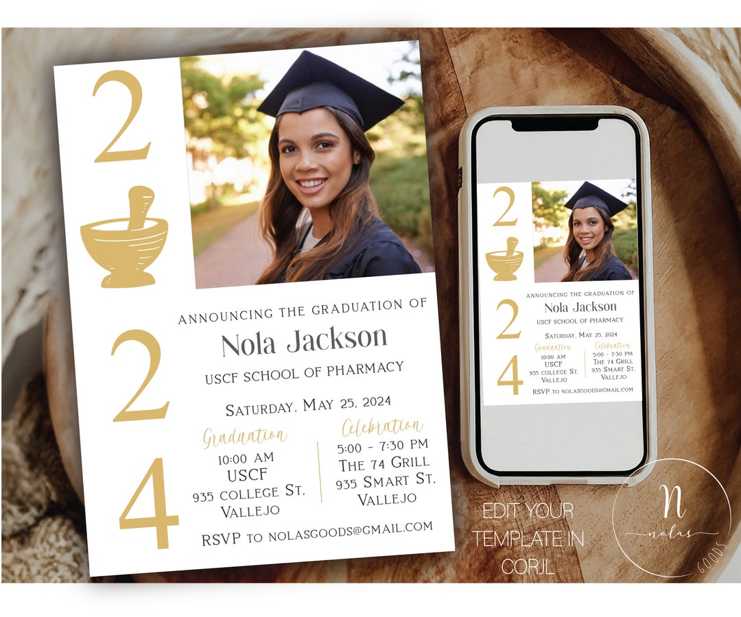 Pharmacy School Graduation Party Invitation, Pharmacy Graduation ...