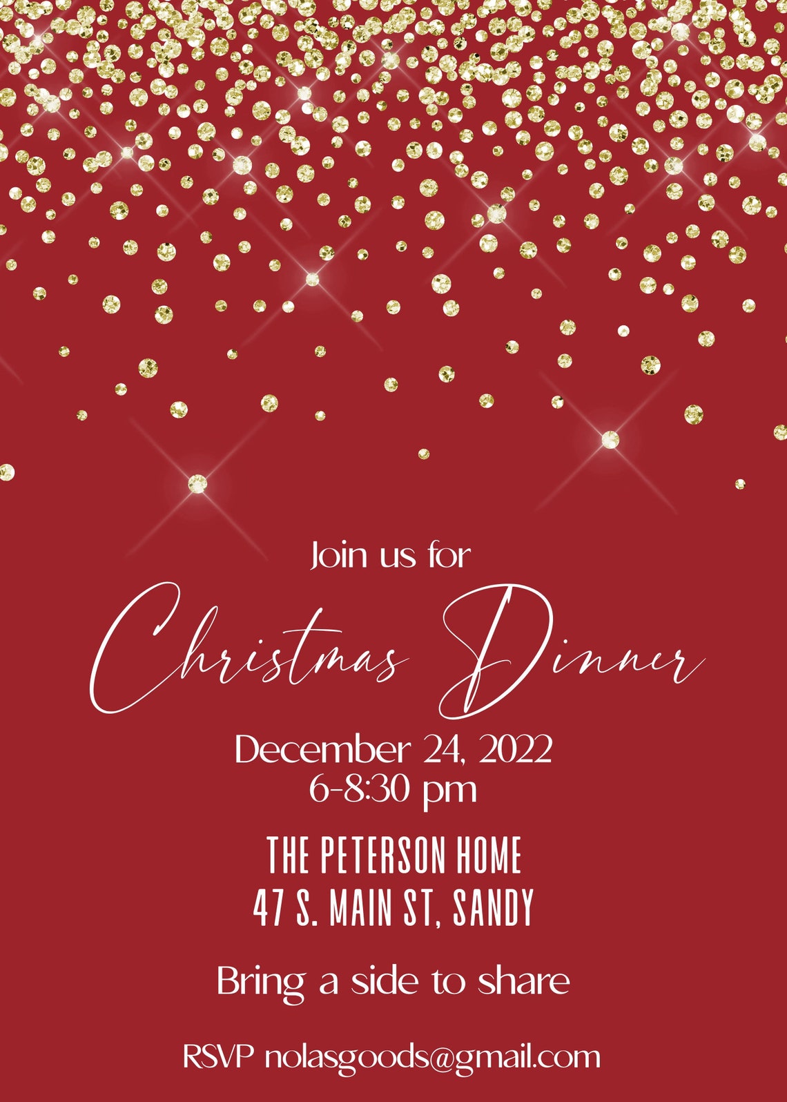 Christmas Dinner Invitation Template Christmas Dinner Party - Etsy