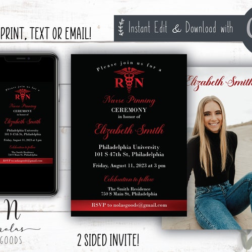 Pinning Ceremony Invitation RN Graduation Announcement - Etsy