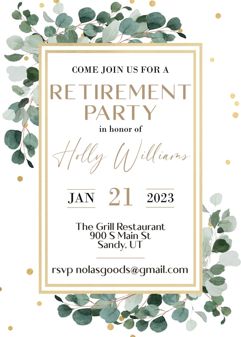Retirement Party Invitation Template, Retirement Celebration Invitation ...