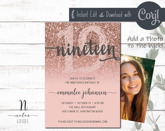 19th Birthday Flyer - Etsy
