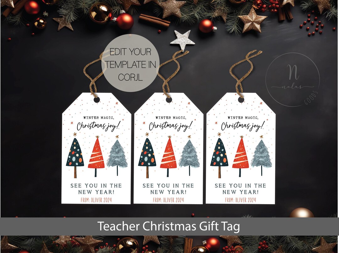 Christmas Teacher Gift Tag Printable, Teacher Christmas Tags, Teacher ...
