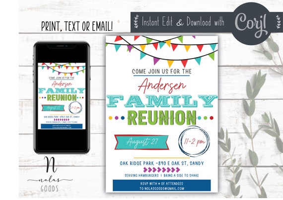 Family Reunion Invitation Customizable Cousin Reunion Invite - Etsy