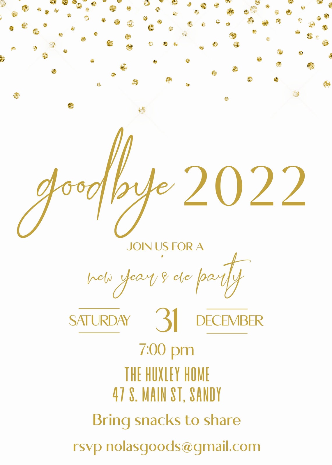 NYE Invitations New Years Invitation Template New Years Eve - Etsy