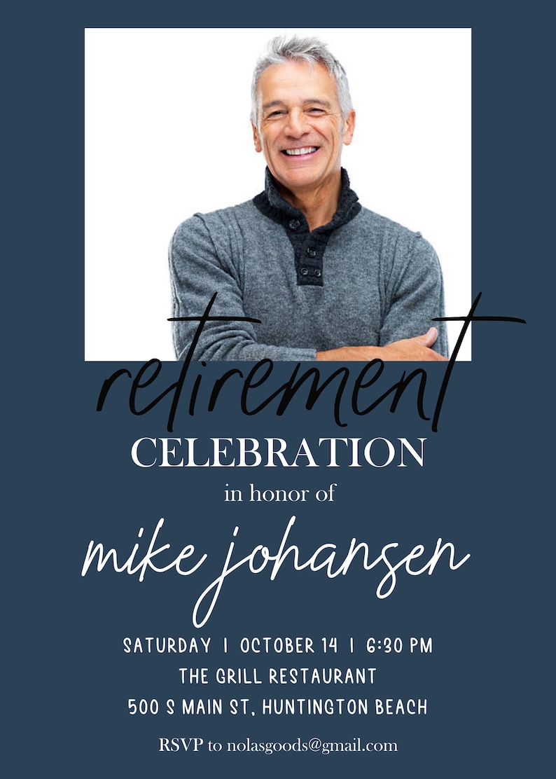 Retirement Invite for Man, Retirement Party Invitation Template ...