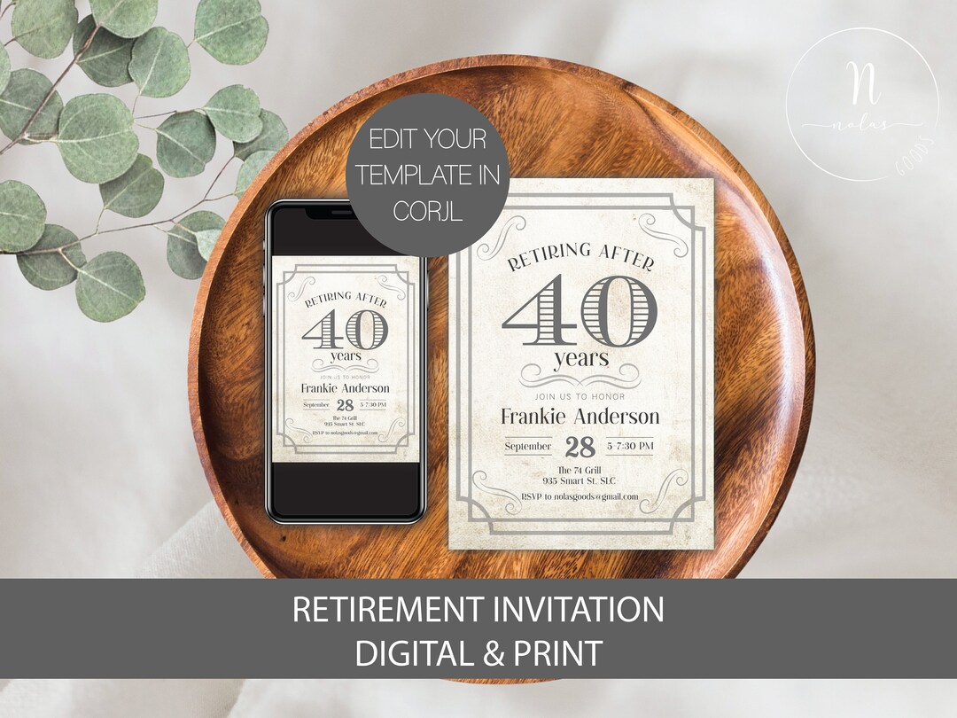 Retirement Invitation, Retirement Party Invitation, Retirement Invite ...