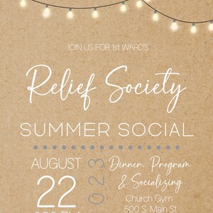 Relief Society Invites, Summer Social Flyer, Relief Society Activity ...