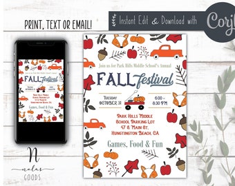 Fall Festival Flyer Template - Etsy
