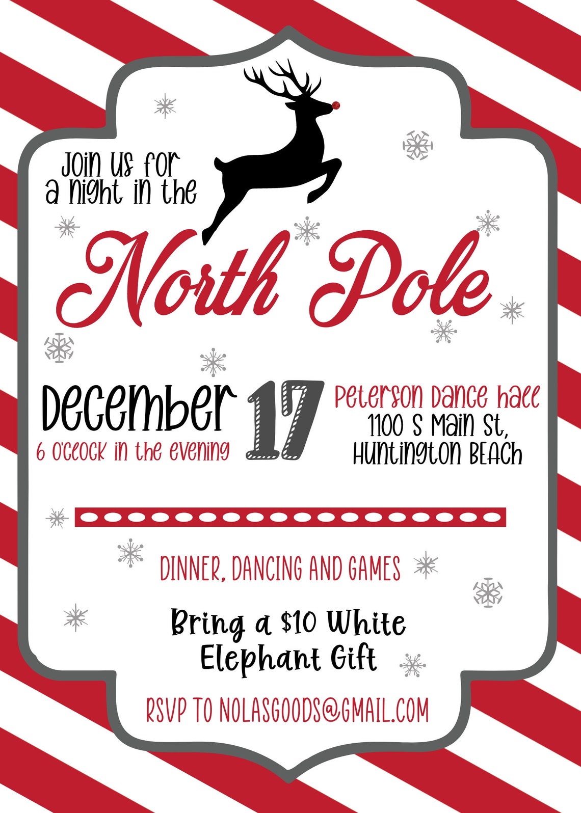 North Pole Party Invitation Custom Printable Instant - Etsy
