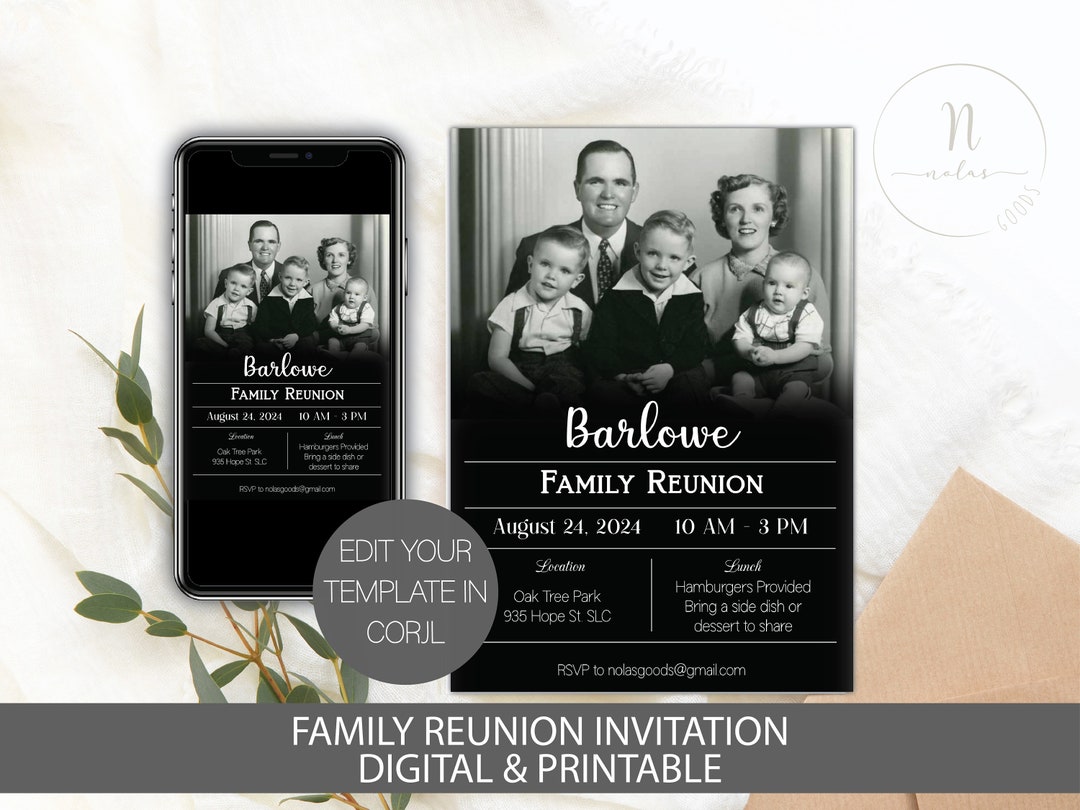 Family Reunion Invitation With Picture, Family Reunion Flyer Template ...
